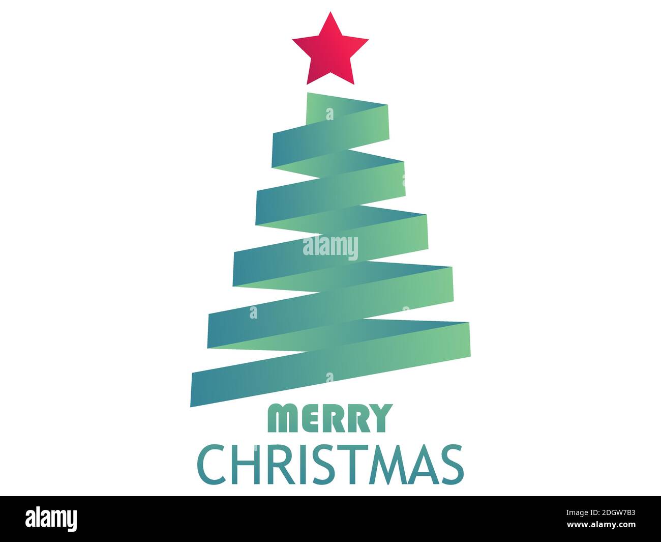 Merry Christmas greeting card modern design style. Christmas tree from ...