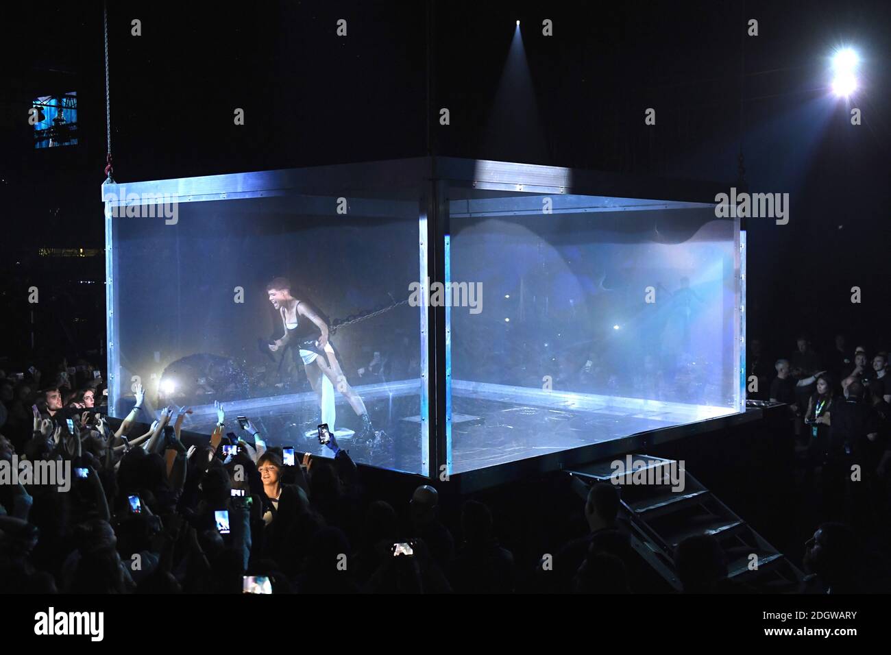 Halsey performs on stage at the MTV Europe Music Awards 2018 held at ...