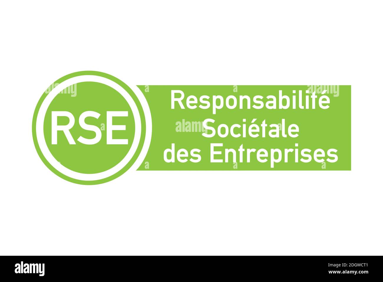 Corporate social responsibility badge called RSE, responsabilite ...