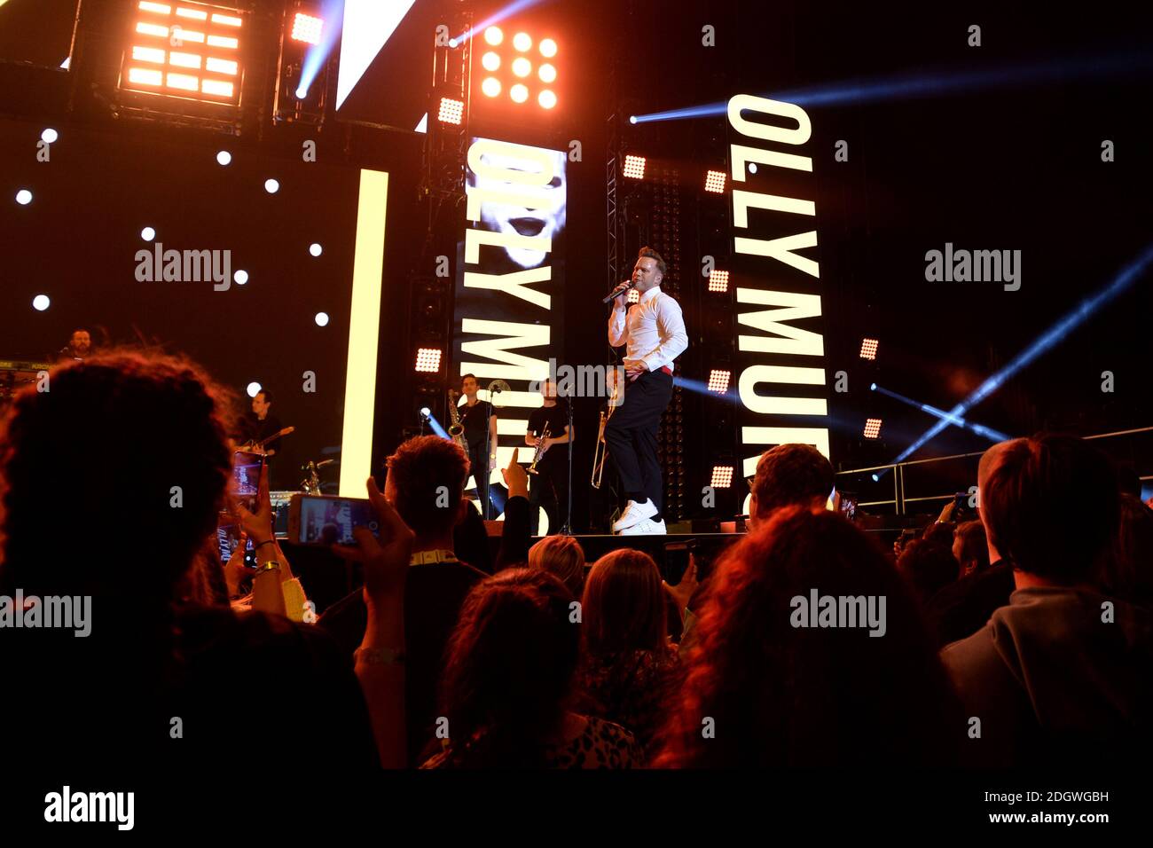 Olly Murs on stage during day one of Capital's Jingle Bell Ball 2018 ...