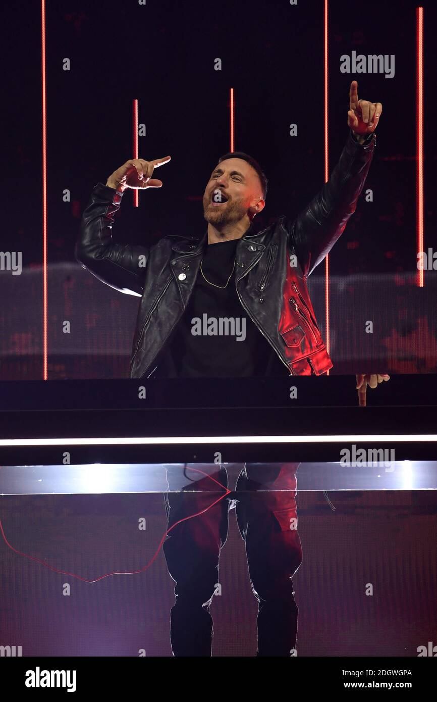David Guetta on stage during day one of Capital's Jingle Bell Ball 2018 ...