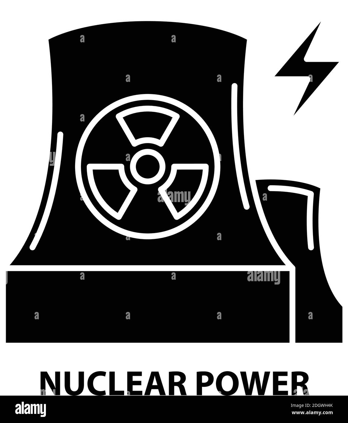 nuclear power icon, black vector sign with editable strokes, concept ...