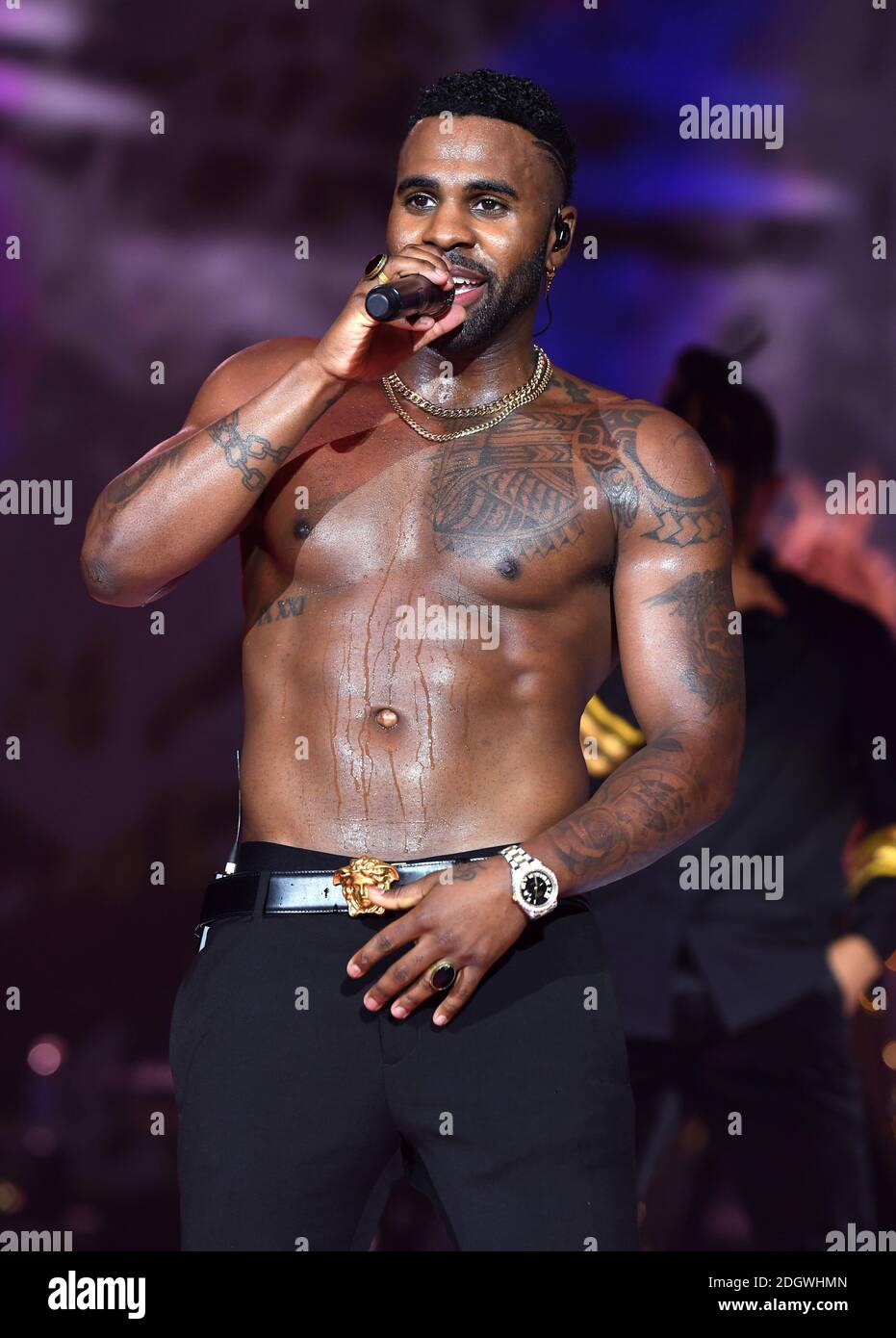 Jason Derulo performs on stage during day two of Capital's Jingle Bell ...