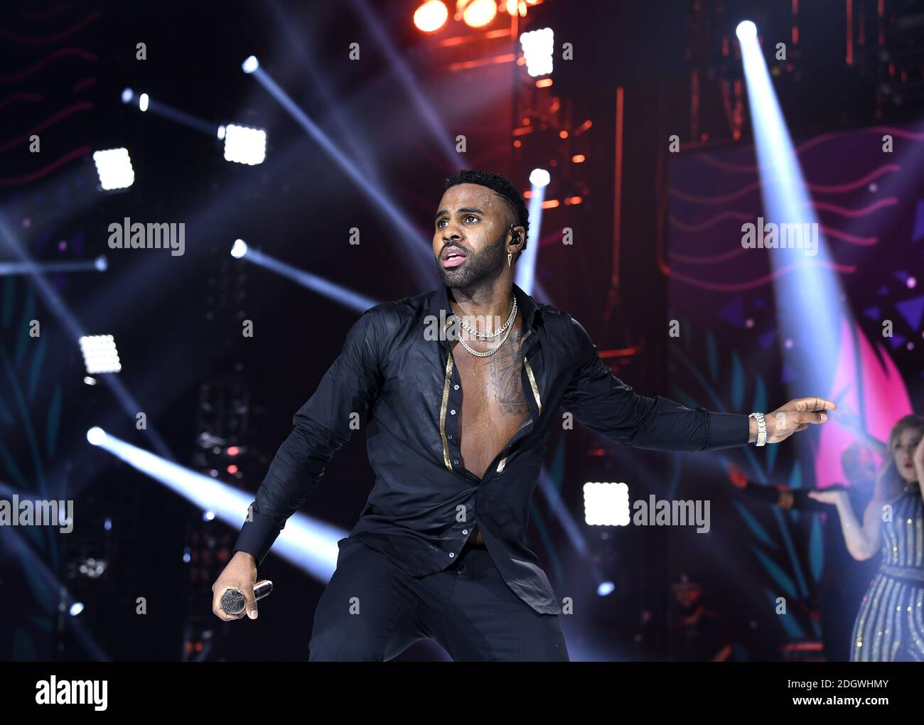 Jason Derulo performs on stage during day two of Capital's Jingle Bell ...