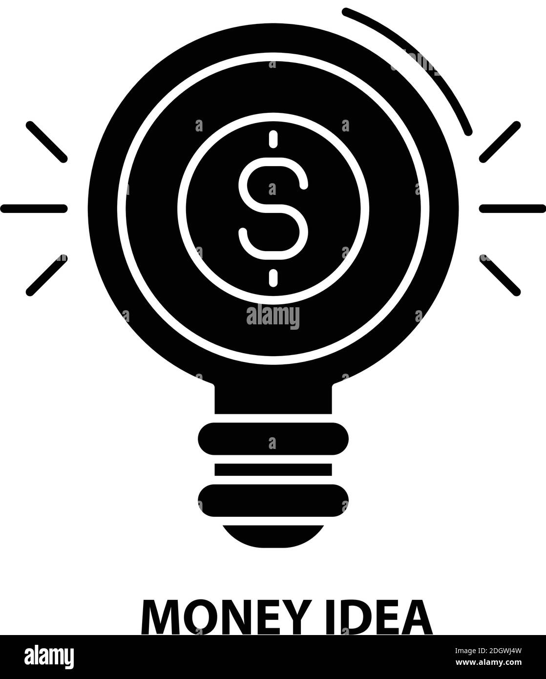 money idea icon, black vector sign with editable strokes, concept ...