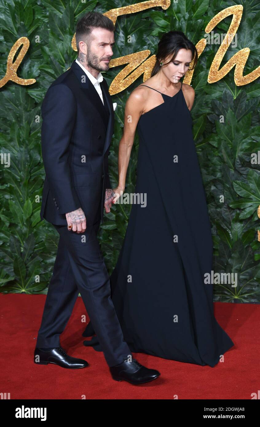 David Beckham and Victoria Beckham attending the Fashion Awards in ...