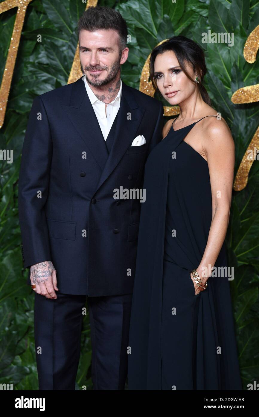 David Beckham and Victoria Beckham attending the Fashion Awards in ...