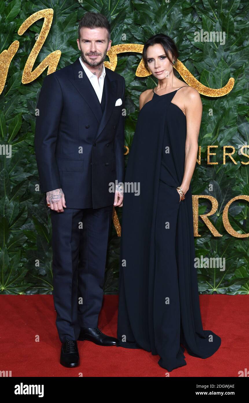David Beckham and Victoria Beckham attending the Fashion Awards in ...