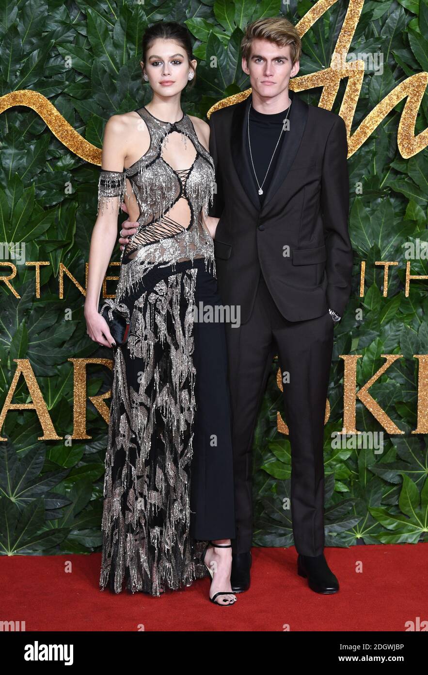 Kaia Gerber and Presley Gerber attending the Fashion Awards in ...