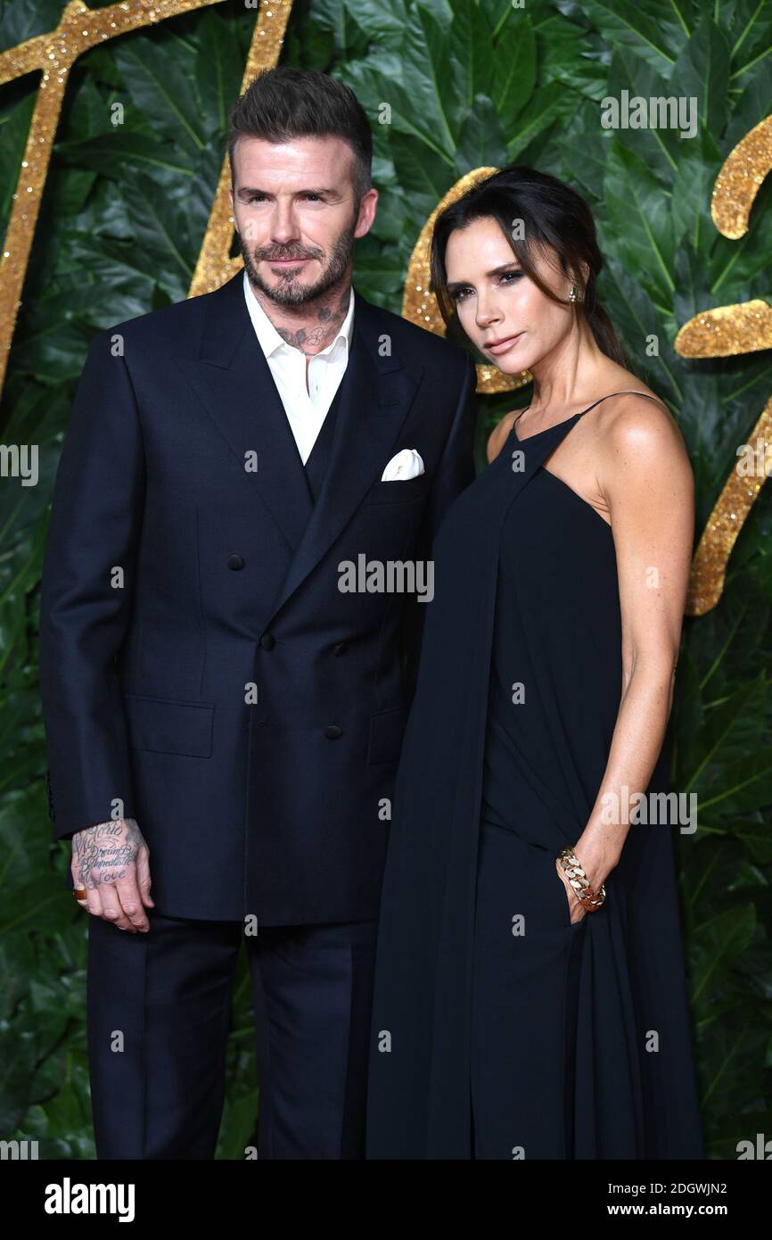 David Beckham and Victoria Beckham attending the Fashion Awards in ...