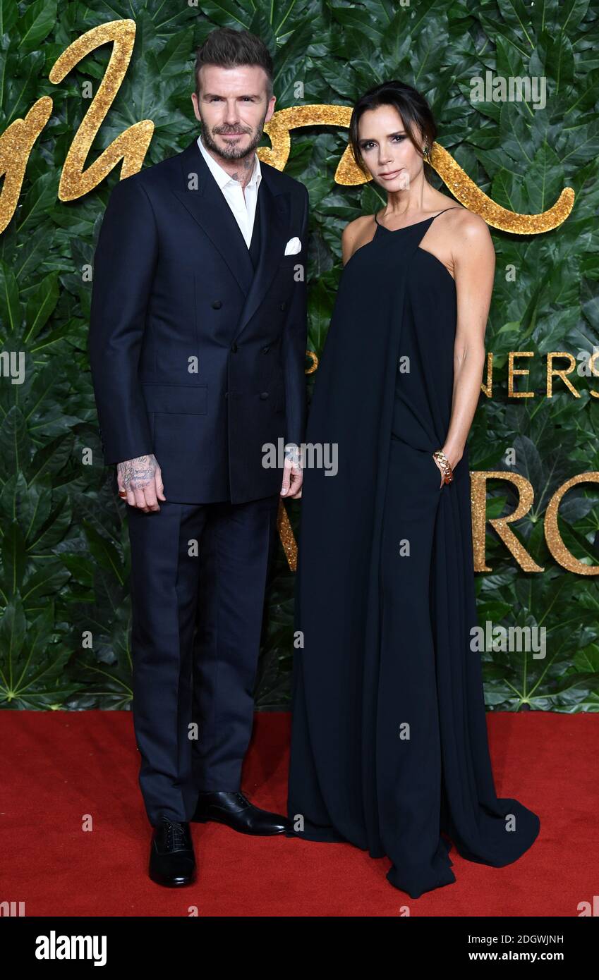 David Beckham and Victoria Beckham attending the Fashion Awards in ...
