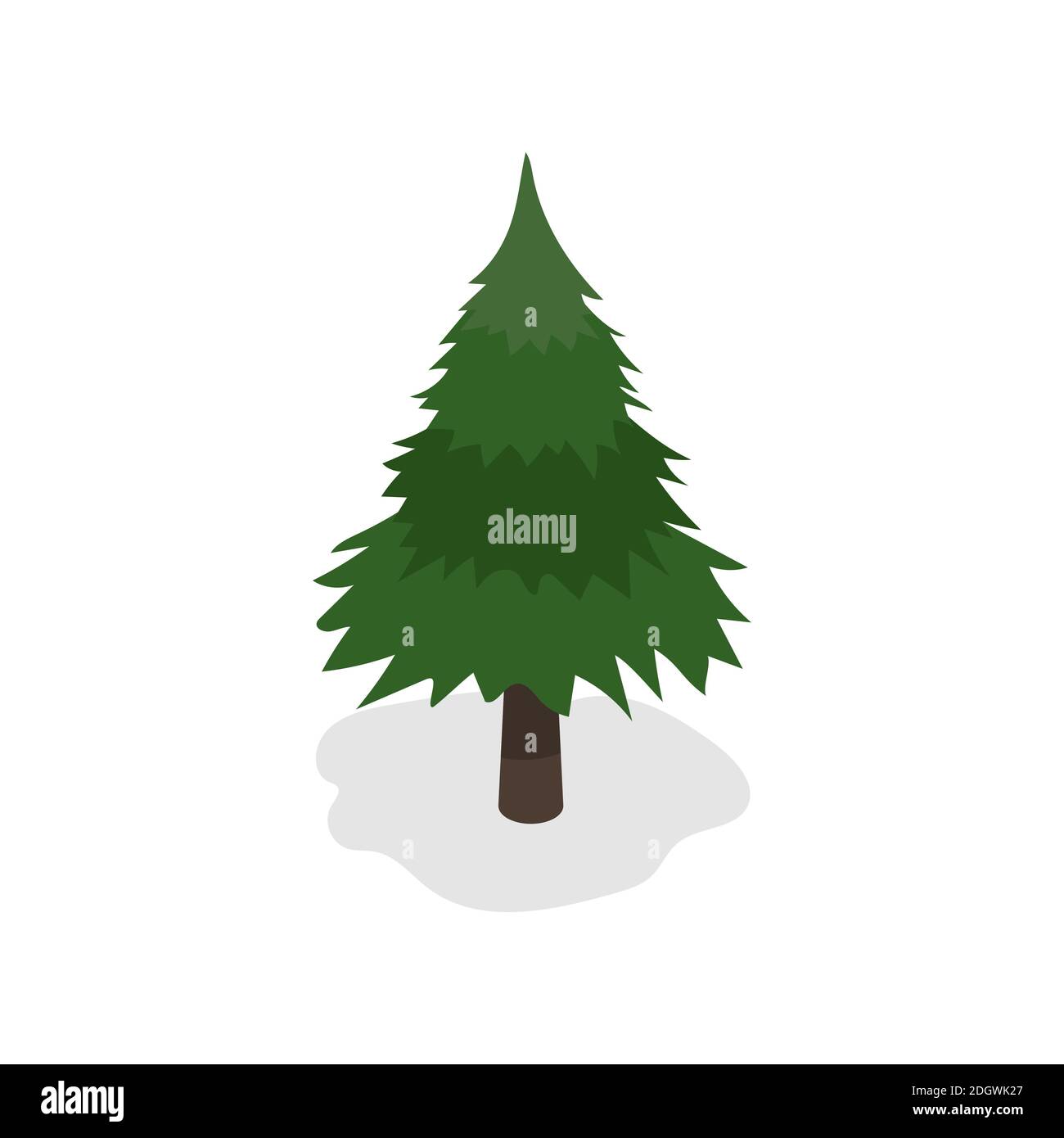 Green christmas tree on white background. Vector illustration Stock ...