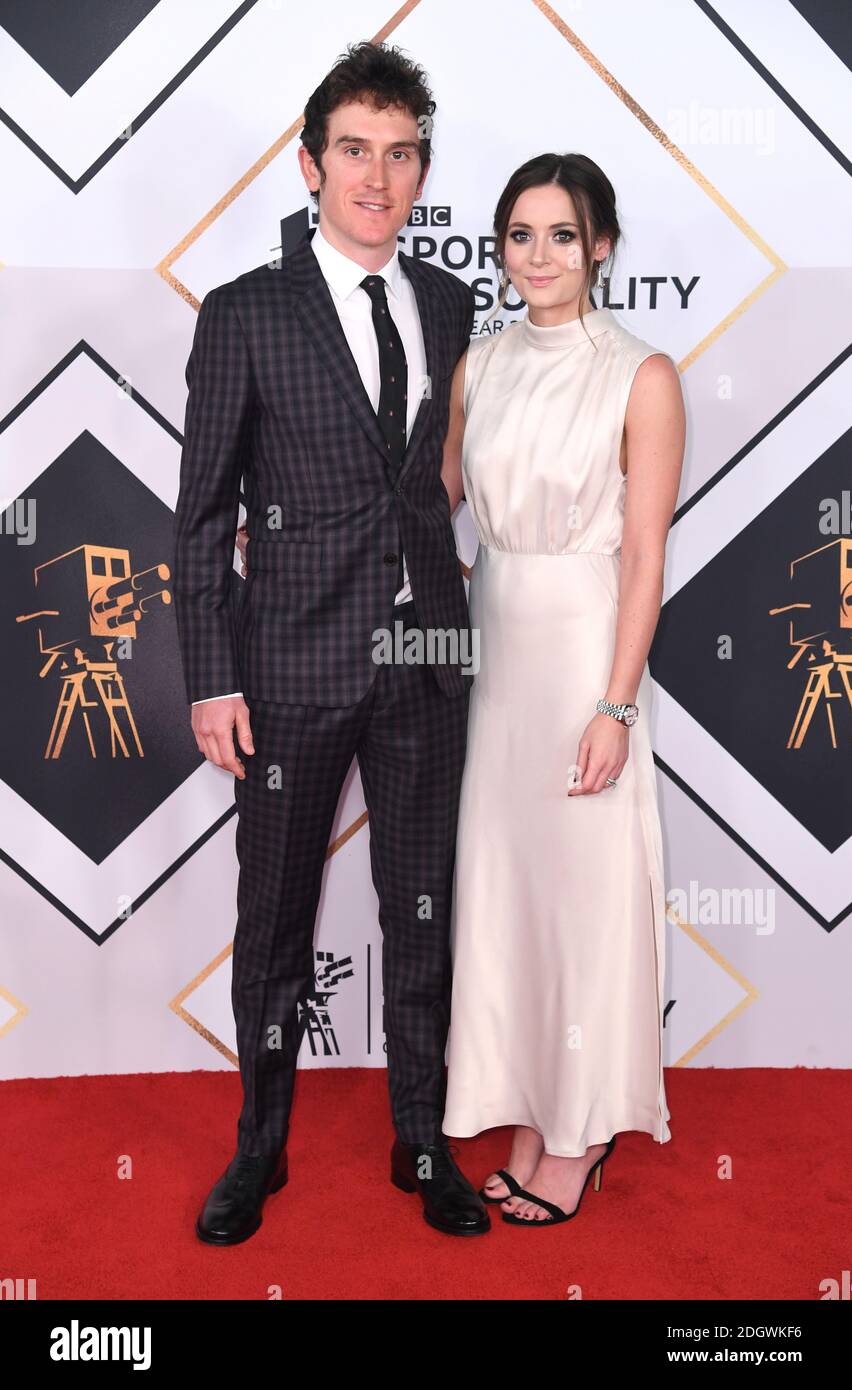 Geraint Thomas and Sara Elen Thomas arriving at the BBC Sports ...