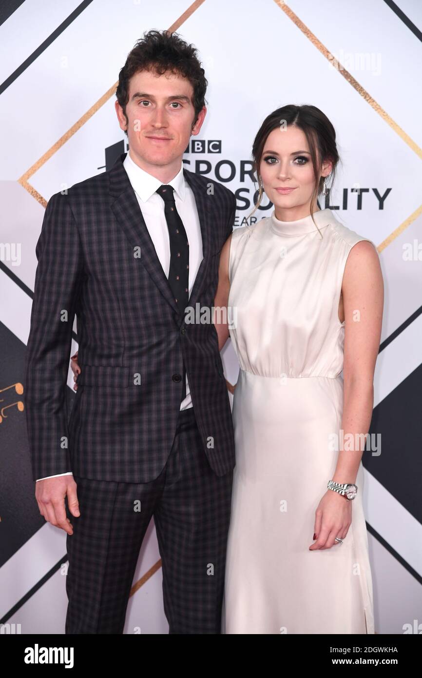 Geraint Thomas and Sara Elen Thomas arriving at the BBC Sports ...