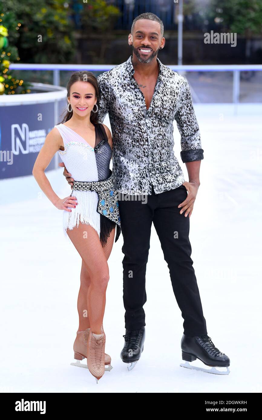 Carlotta Edwards and Richard Blackwood attending the Dancing on Ice ...