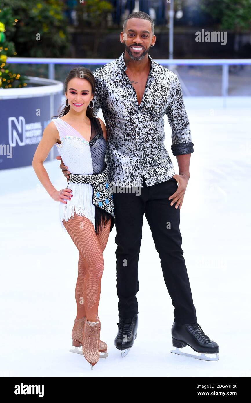 Carlotta Edwards and Richard Blackwood attending the Dancing on Ice ...