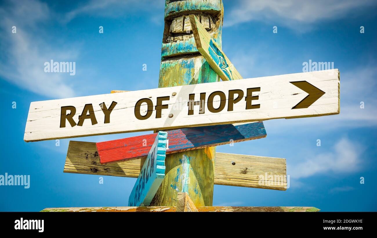 Sign Ray of Hope Stock Photo - Alamy