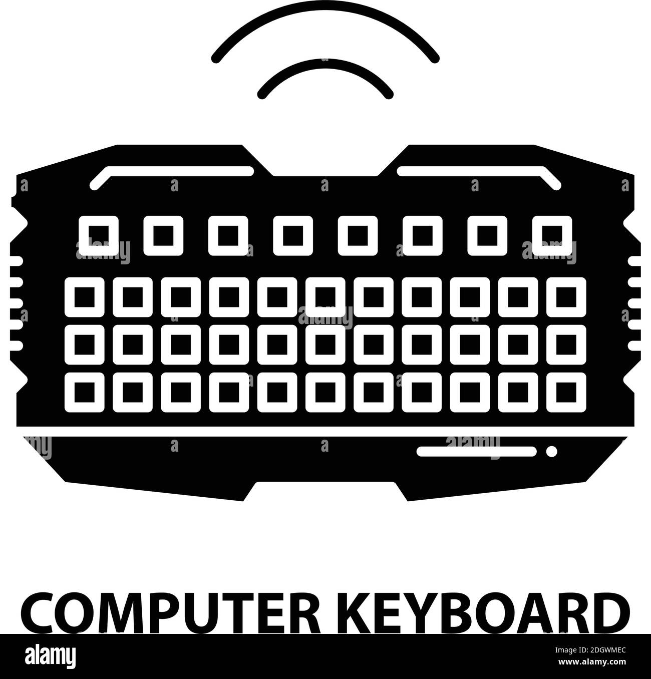 computer keyboard symbol icon, black vector sign with editable strokes ...