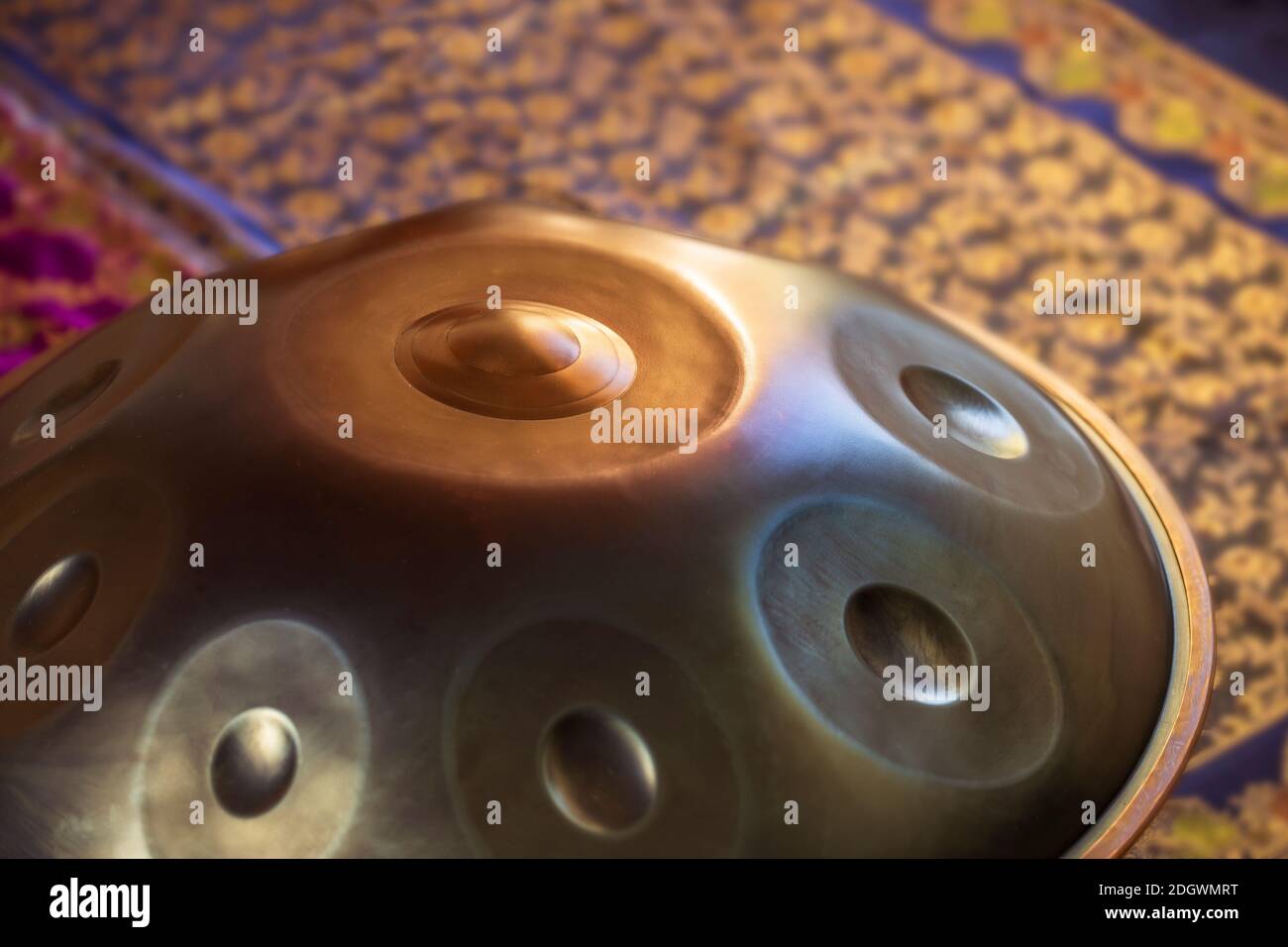 Close-up of hang drum. Hang, handpan, drum musical instrument. Copy ...