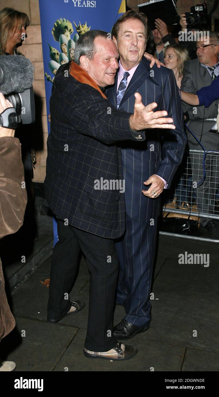 Terry Gilliam and Eric Idle arriving at the Spamalot stage show Gala ...