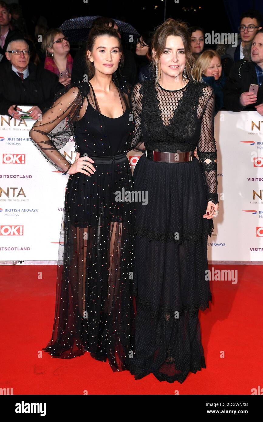 Charley Webb (left) and Emma Atkins attending the National Television ...