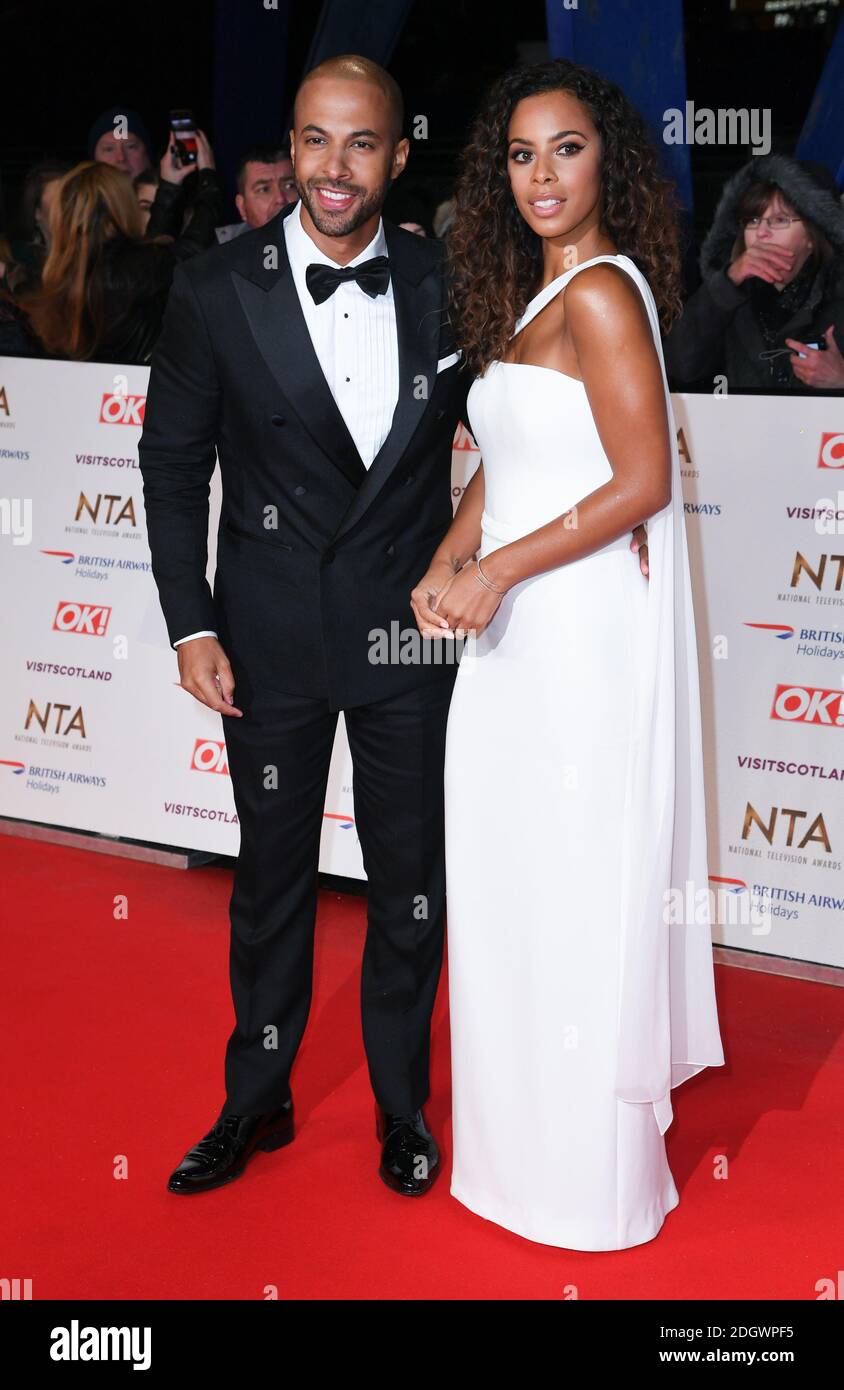Marvin Humes and Megan McKenna attending the National Television Awards ...