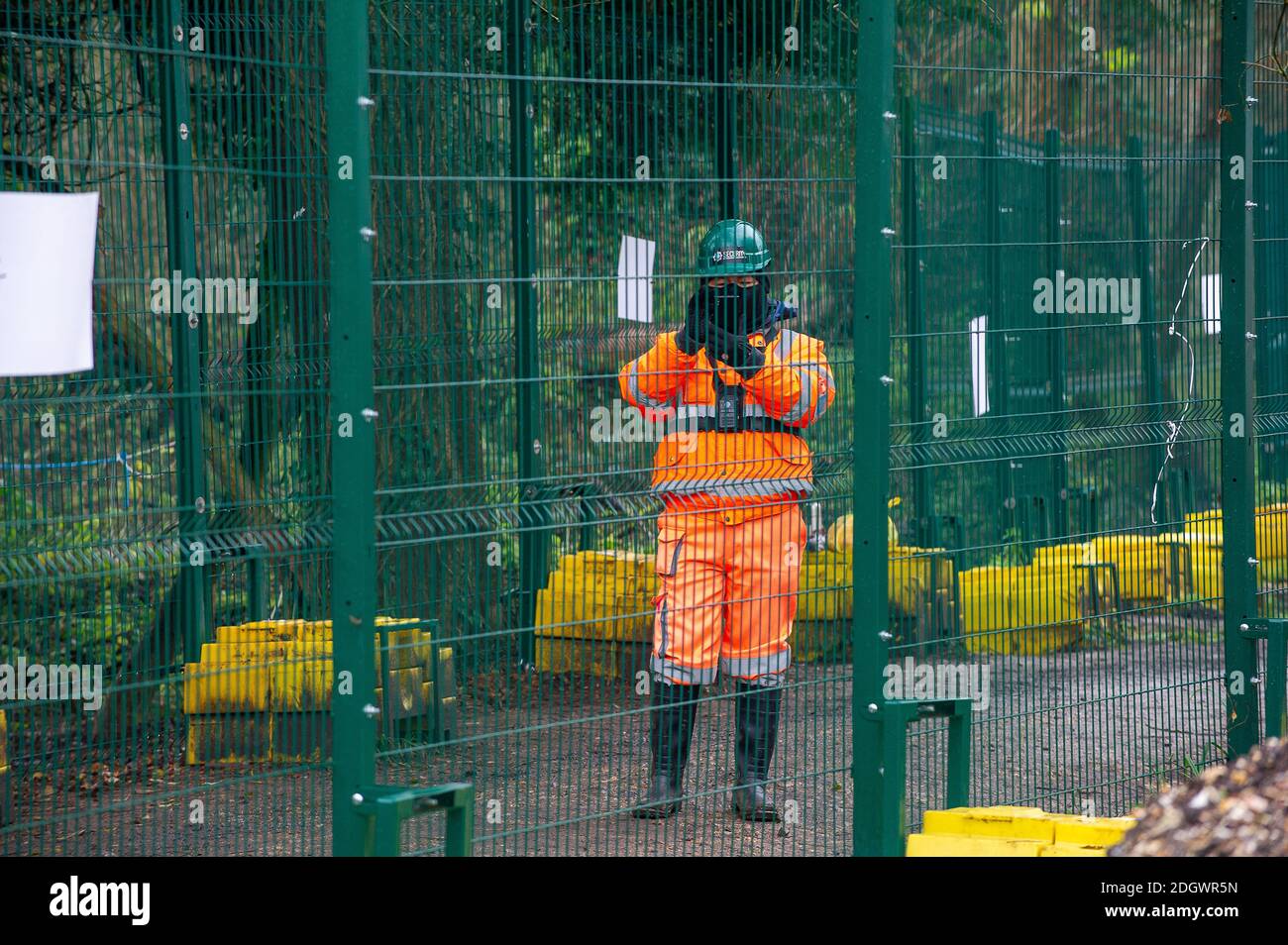 Denham, Buckinghamshire, UK. 9th December, 2020. HS2 security ...