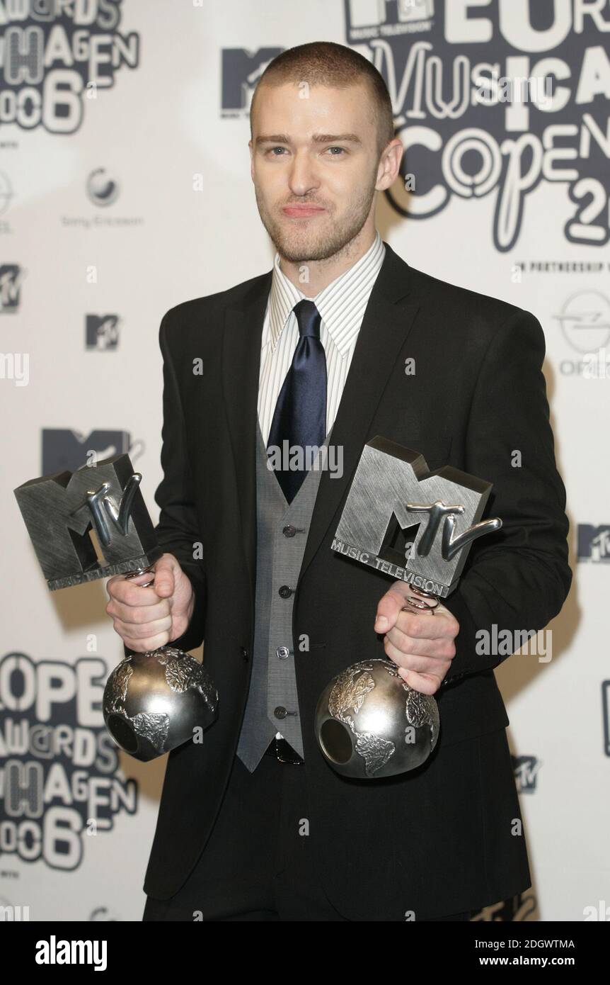 Justin Timberlake in the press room of the 2006 MTV Europe Music Awards ...
