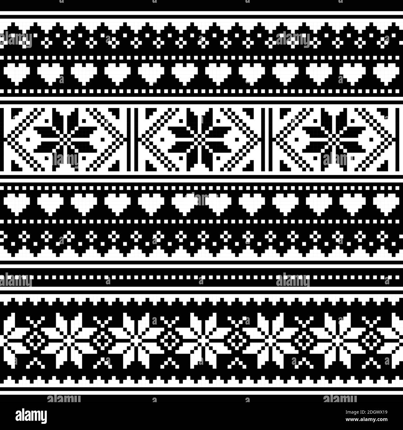 Scottish Fair Isle style traditional knitwear vector seamless pattern ...