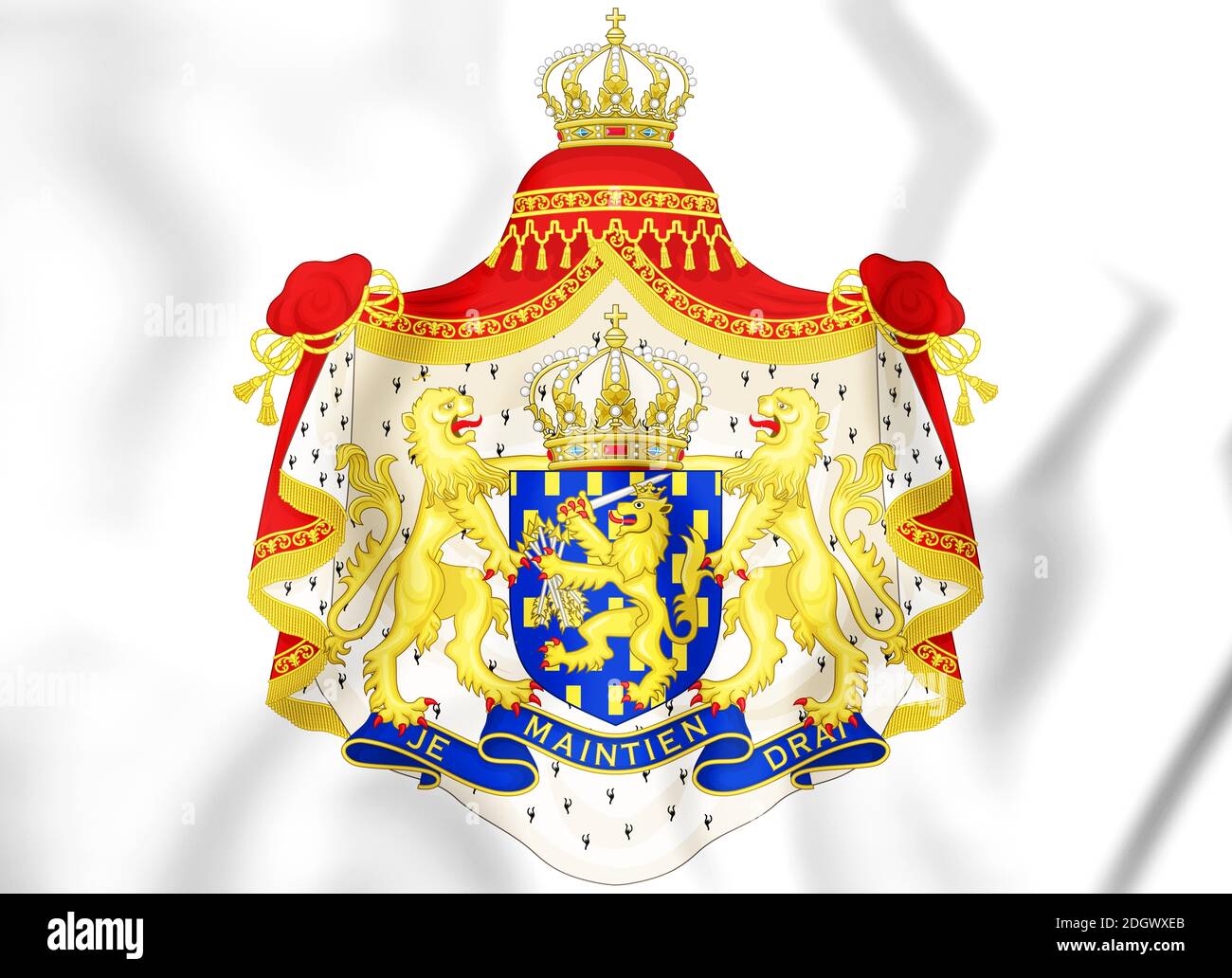 Greater Coat of Arms of the Netherlands. 3D Illustration Stock Photo ...