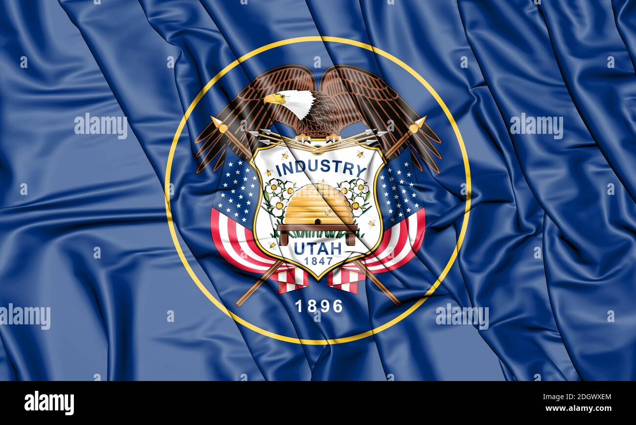 3D Flag of Utah, USA. 3D Illustration Stock Photo - Alamy