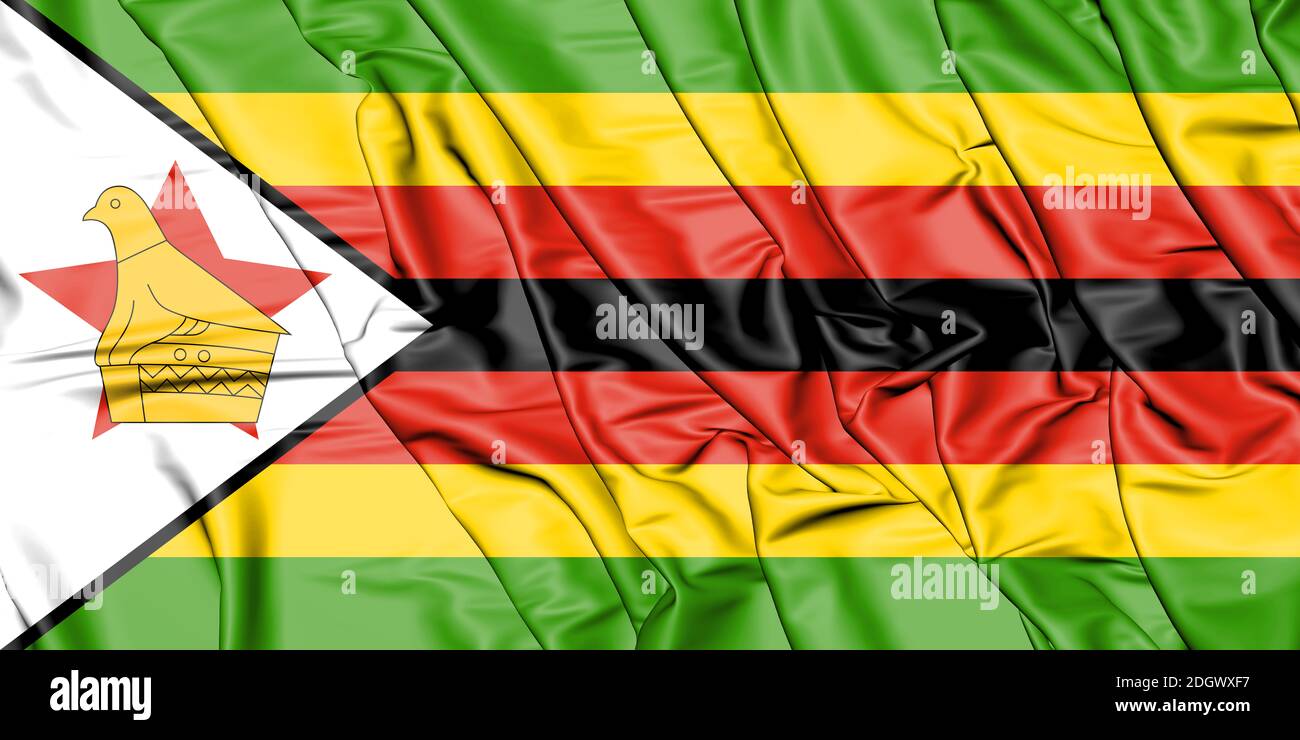 3D Flag of the Zimbabwe. 3D Illustration Stock Photo - Alamy