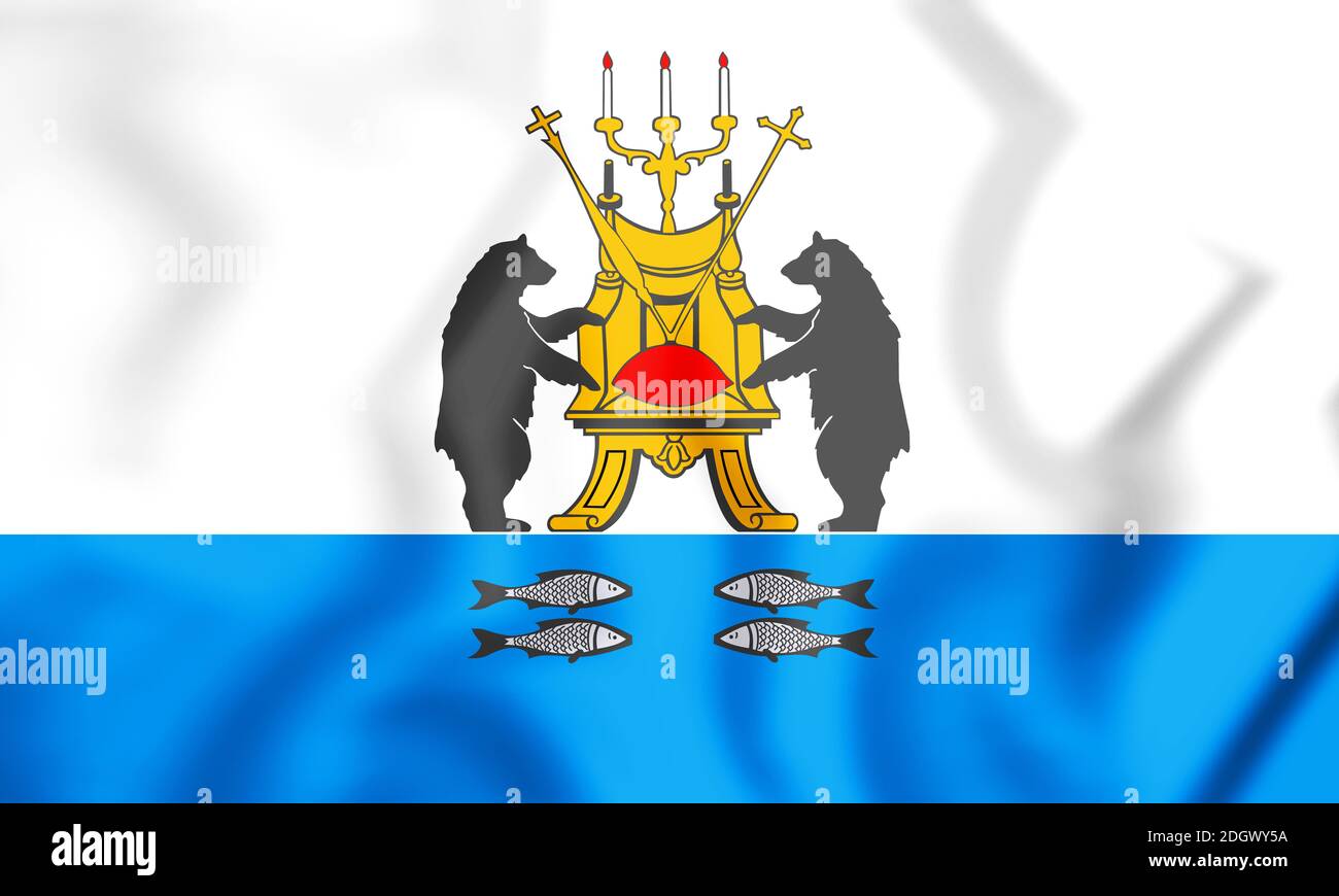 3D Flag of Veliky Novgorod, Russia. 3D Illustration Stock Photo - Alamy