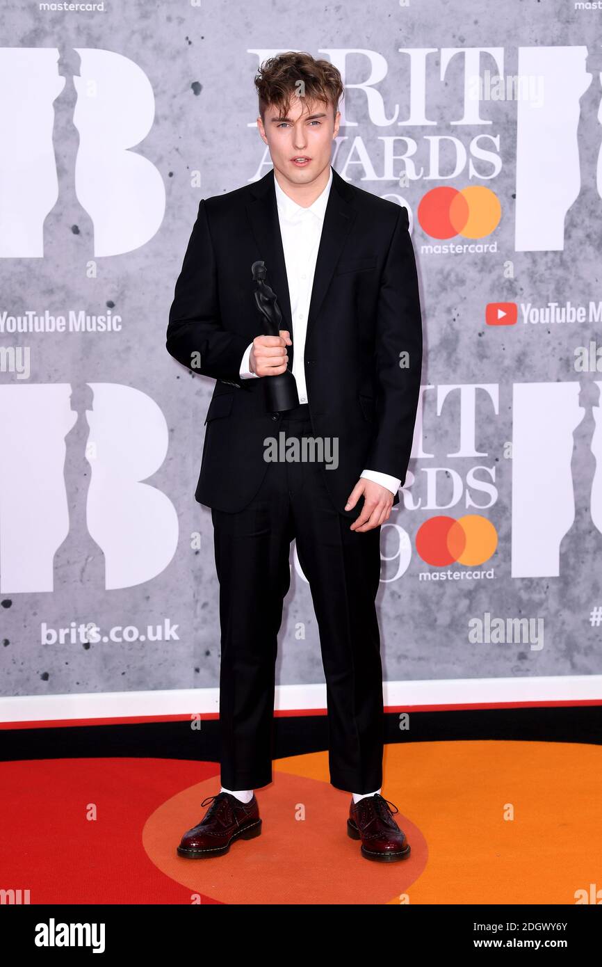 Sam Fender attending the Brit Awards 2019 at the O2 Arena, London ...