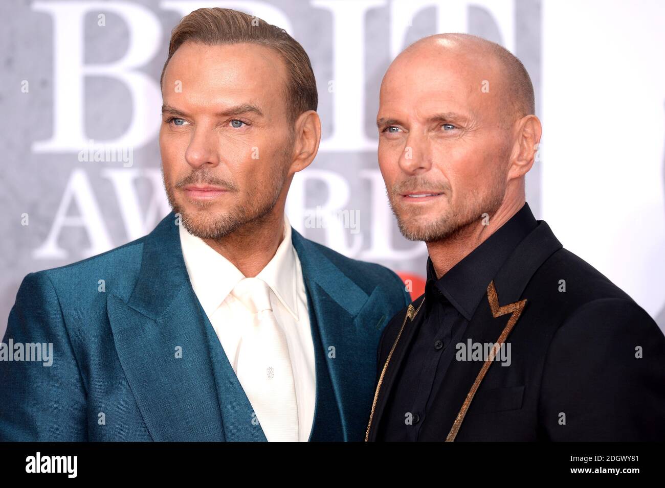 Matt Goss and Luke Goss of Bros attending the Brit Awards 2019 at the ...