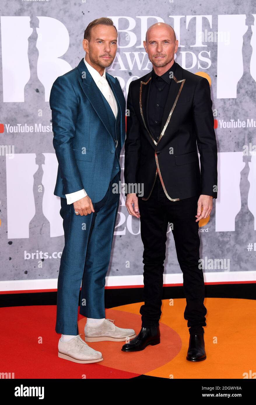 Matt Goss and Luke Goss of Bros attending the Brit Awards 2019 at the ...