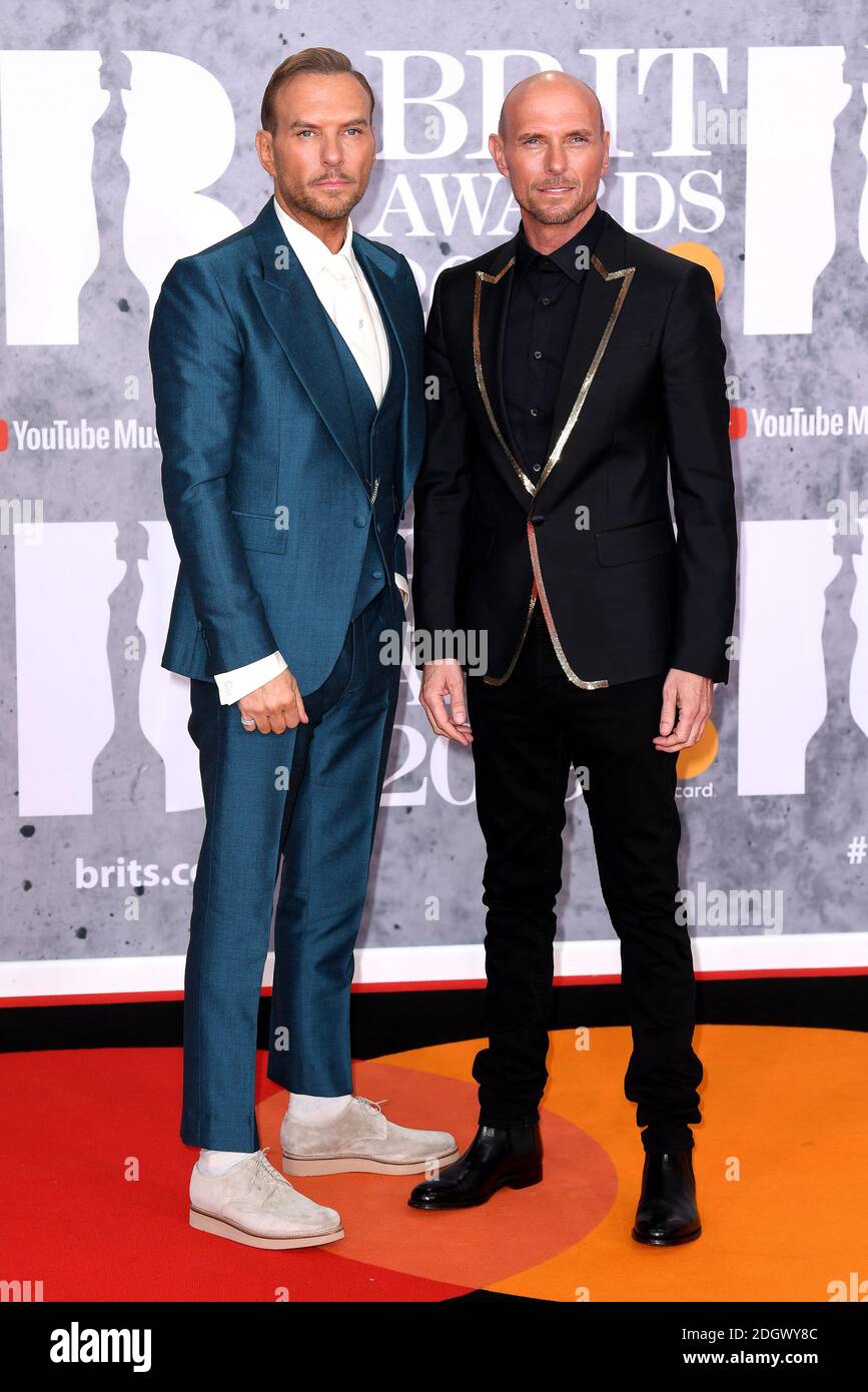 Matt Goss and Luke Goss of Bros attending the Brit Awards 2019 at the ...