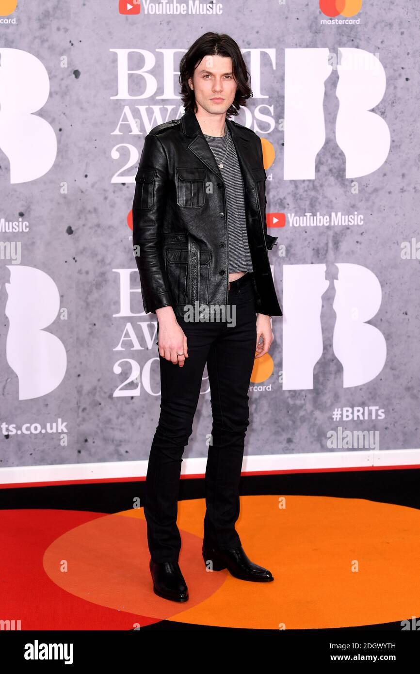 James Bay attending the Brit Awards 2019 at the O2 Arena, London. Photo ...