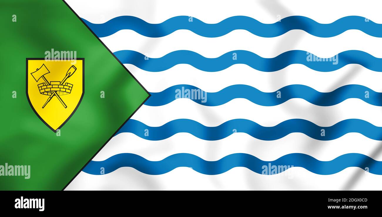3D Flag of Vancouver city, Canada. 3D Illustration Stock Photo - Alamy