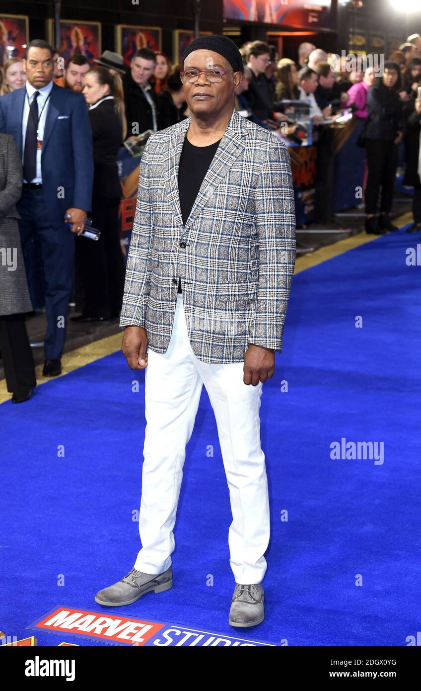 Samuel L. Jackson attending the European premiere of Captain Marvel at ...