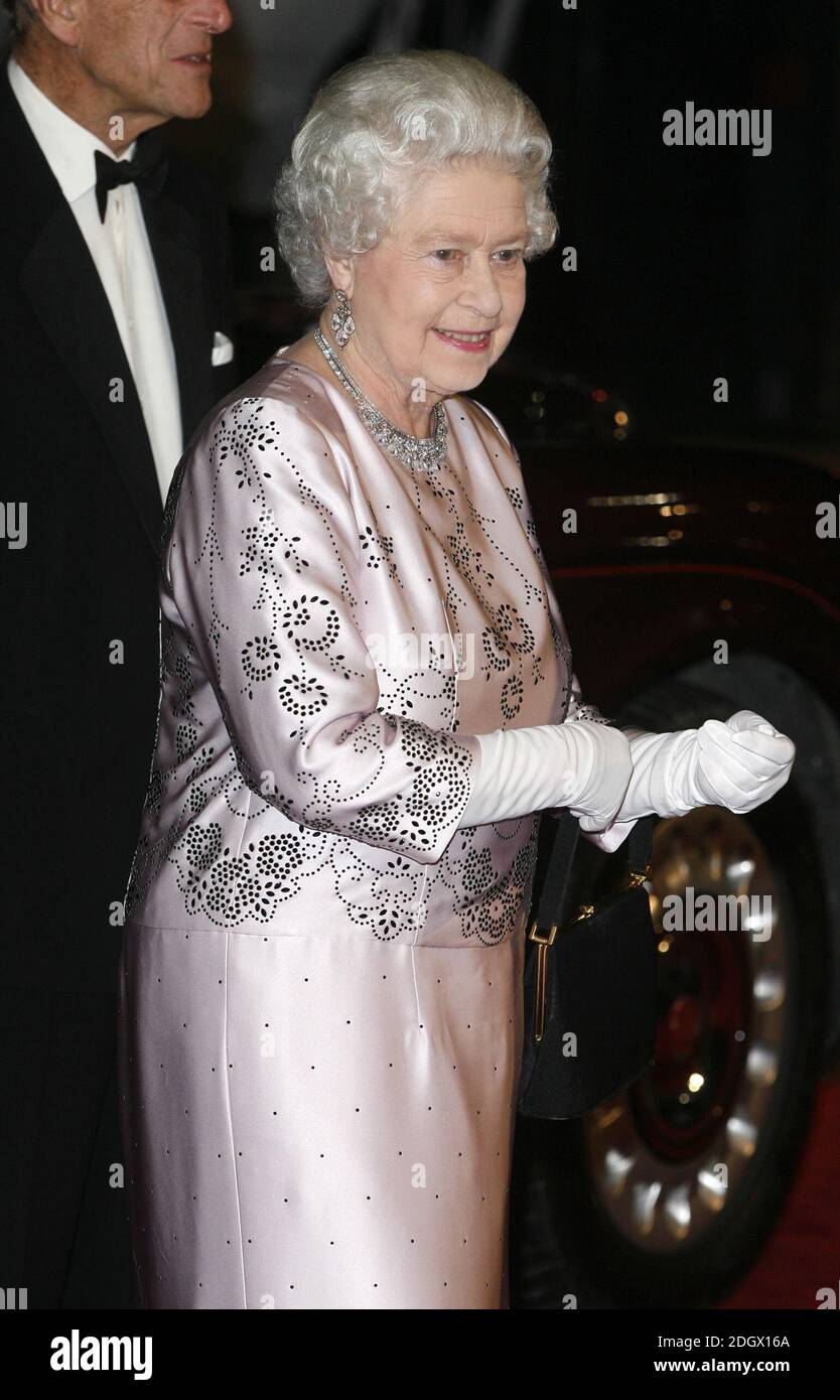 Queen Elizabeth II arriving at the World Premiere of the new James Bond ...
