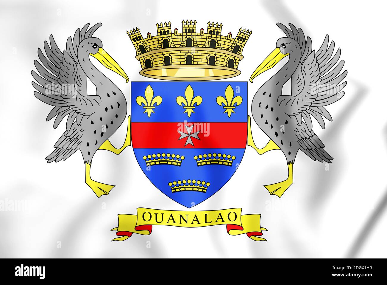 3D Flag of the Saint-Barthelemy. 3D Illustration Stock Photo - Alamy
