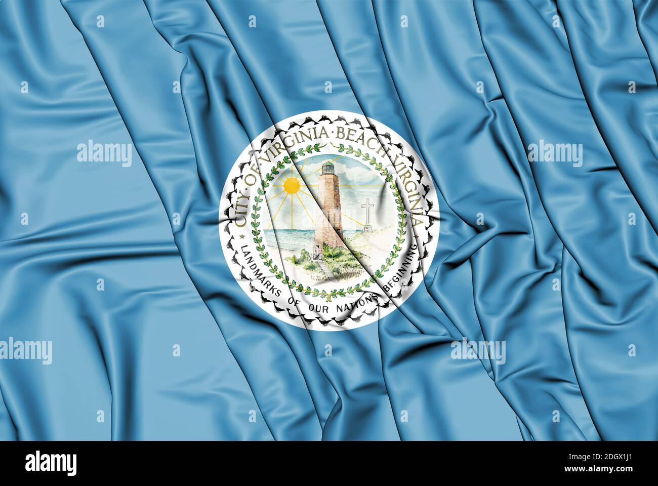 3D Flag of Virginia Beach (Virginia), USA. 3D Illustration Stock Photo ...