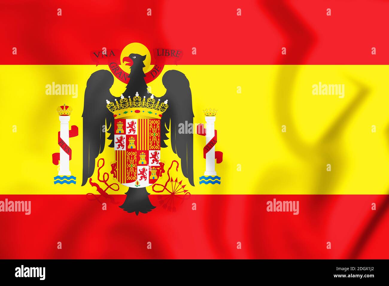 3D Flag of the Spain (1945-1977). 3D Illustration Stock Photo - Alamy