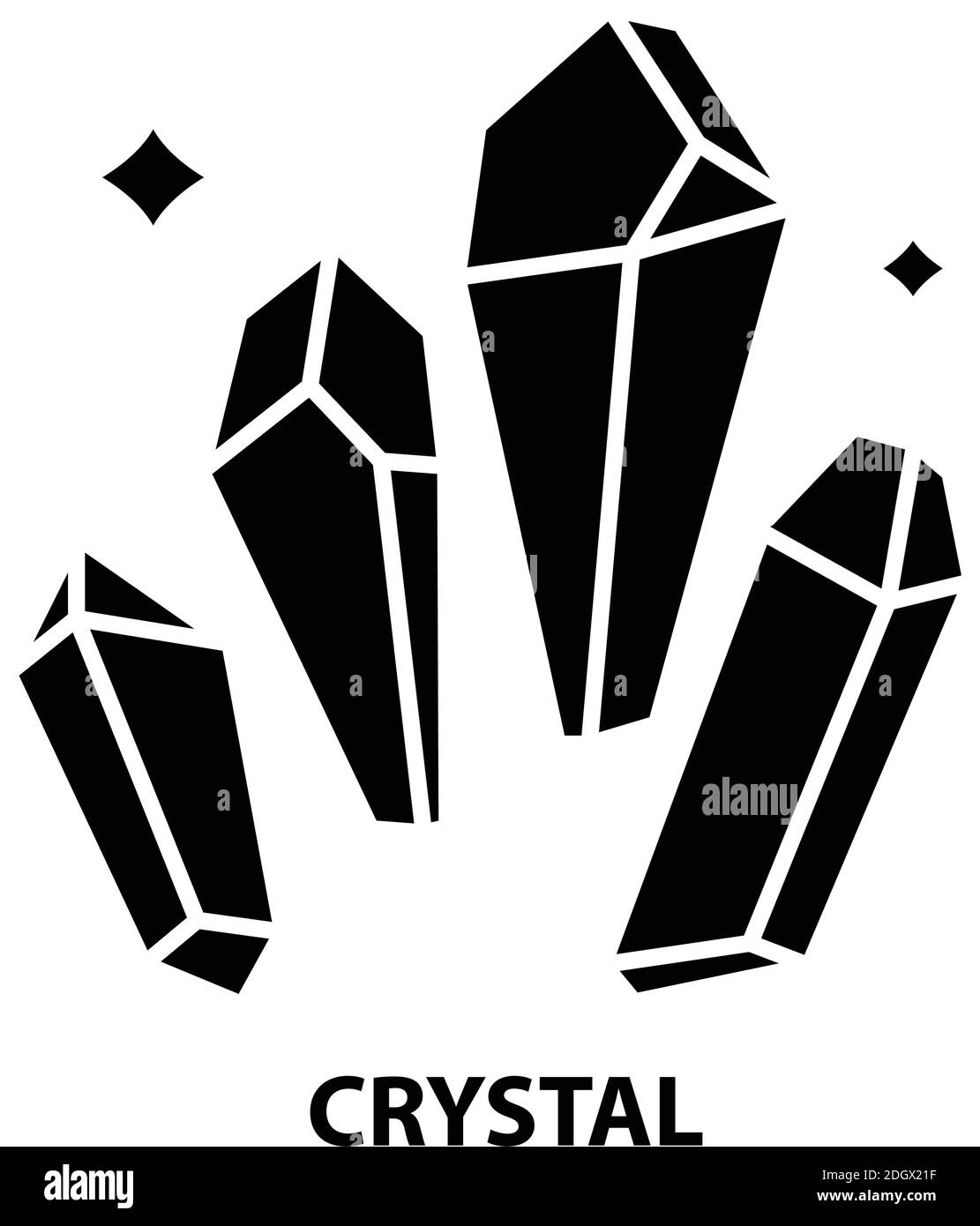 crystal icon, black vector sign with editable strokes, concept ...