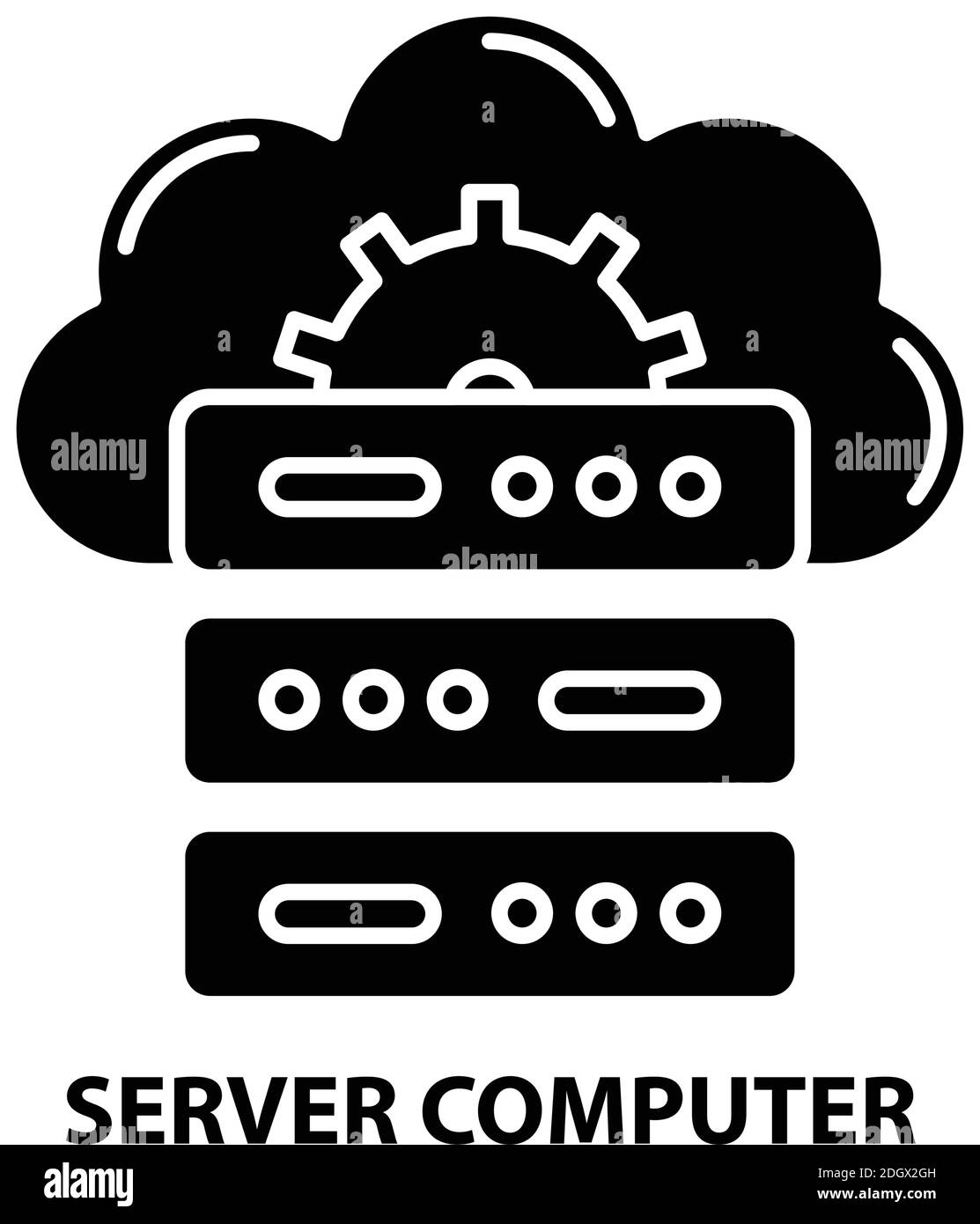 server computer icon, black vector sign with editable strokes, concept ... server computer icon, black vector sign with editable strokes, concept ...