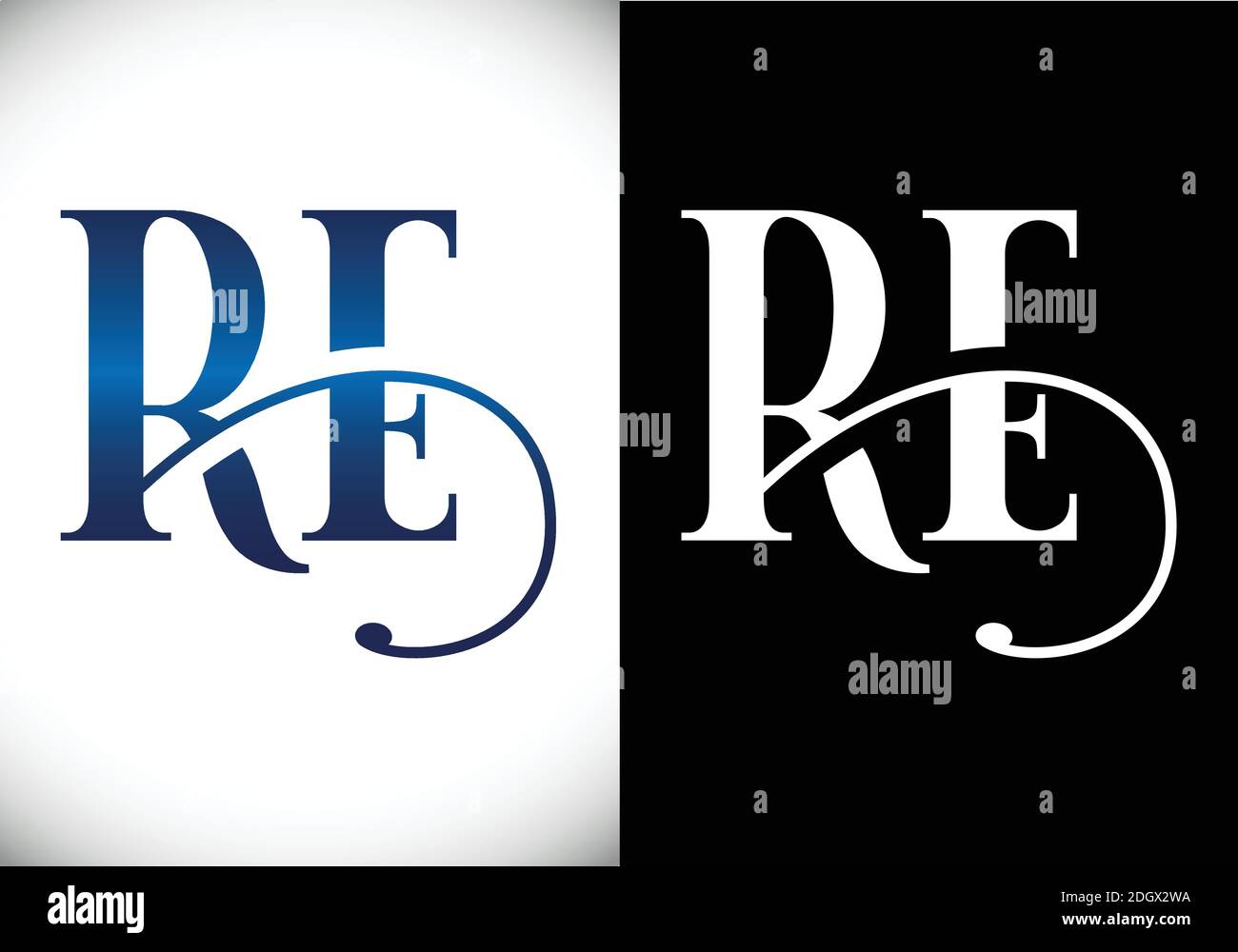 Initial Monogram Letter R E Logo Design Vector Template. Graphic ...