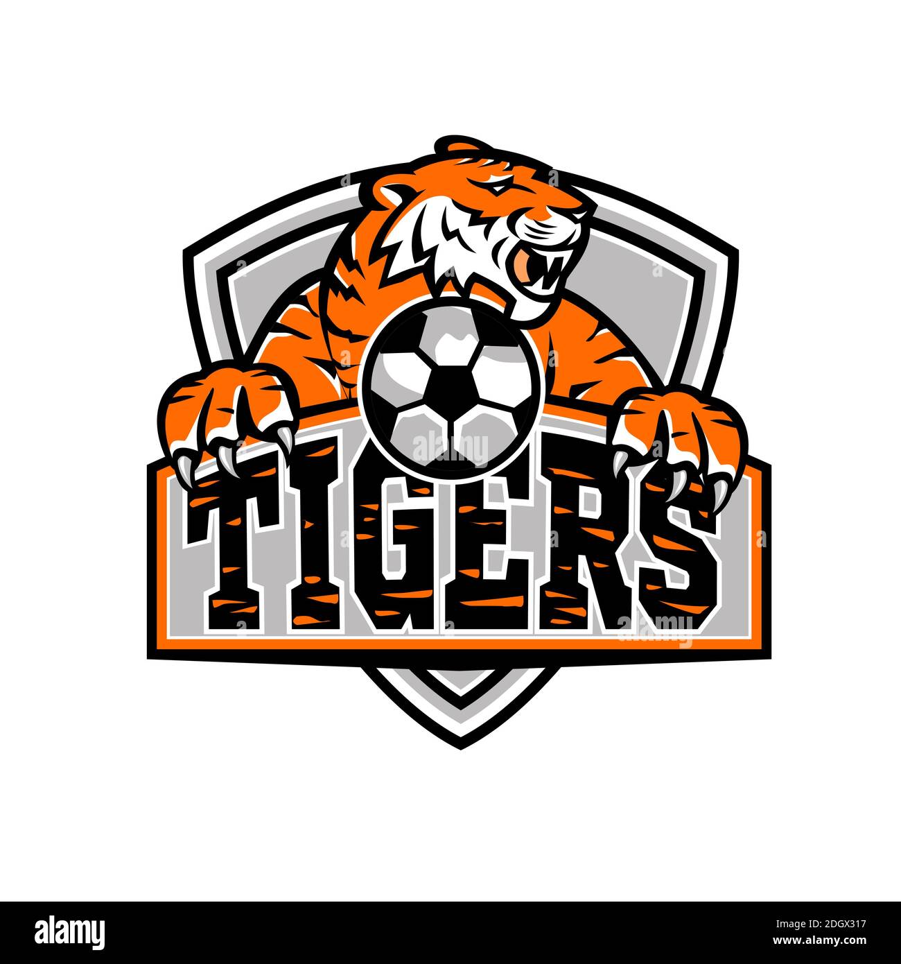 Tigers Football Shield Mascot Stock Photo - Alamy