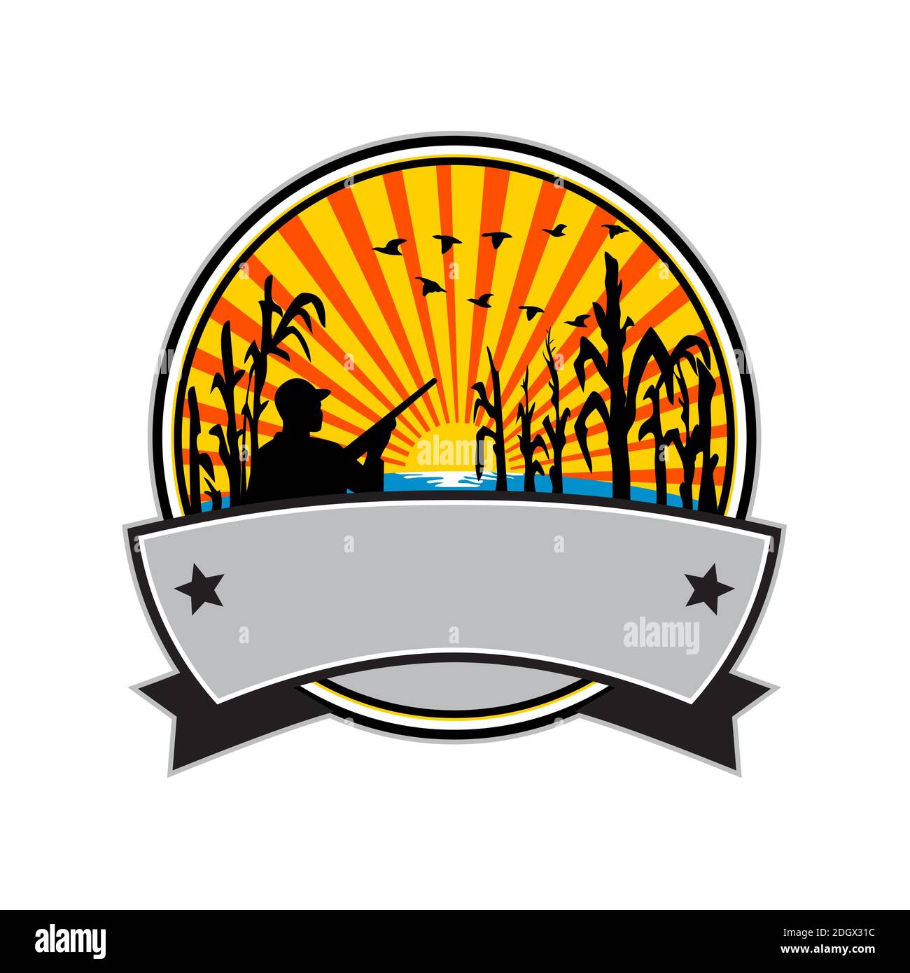 Illustration duck hunter shotgun Cut Out Stock Images & Pictures - Alamy