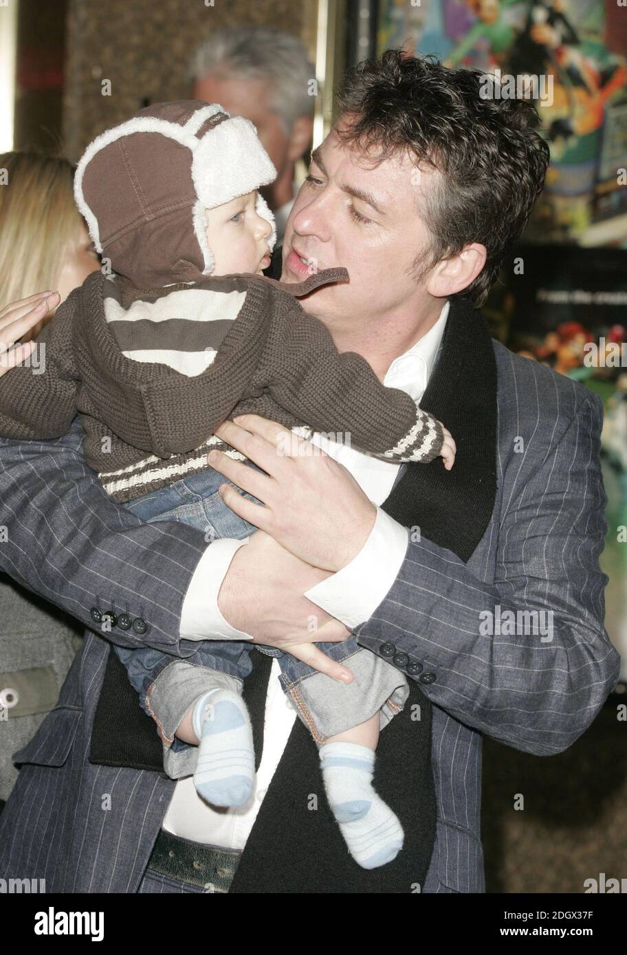Shane Richie and baby arriving at the UK Premiere of Flushed Away at ...
